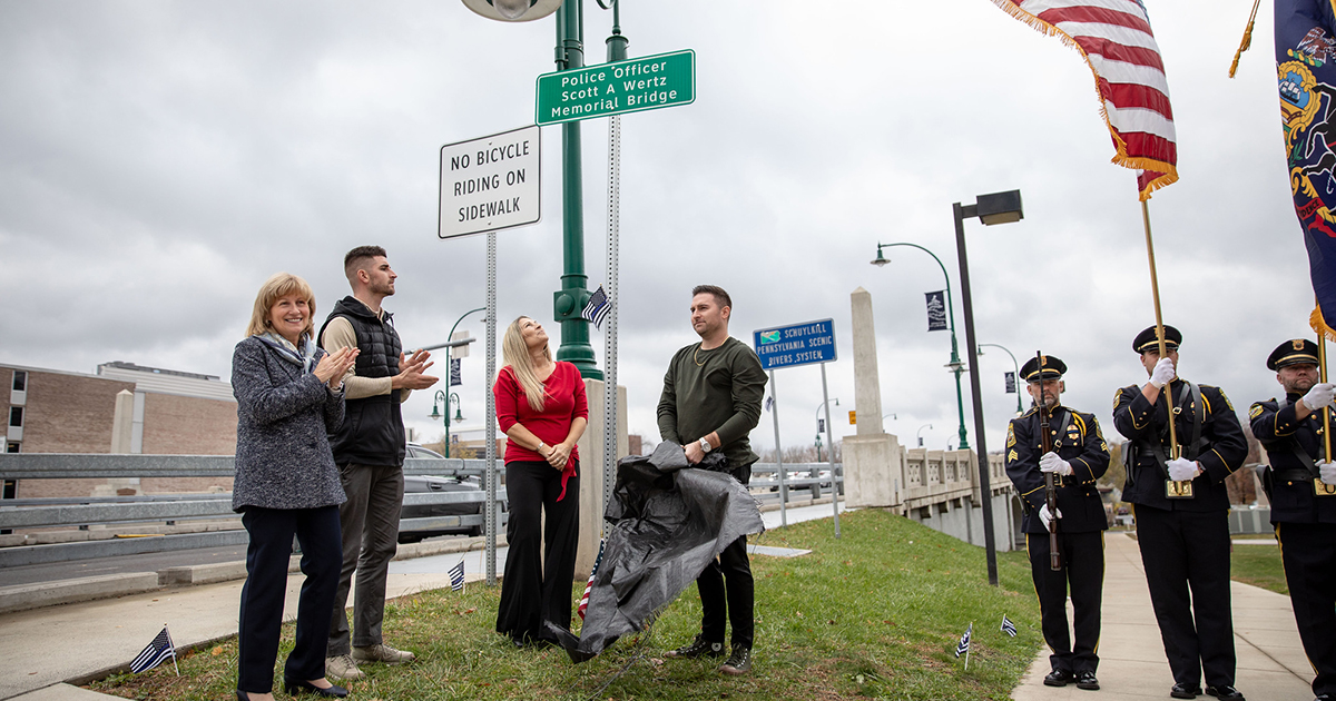 Police Officer Scott A. Wertz Memorial Bridge Sign Formally Unveiled at ...